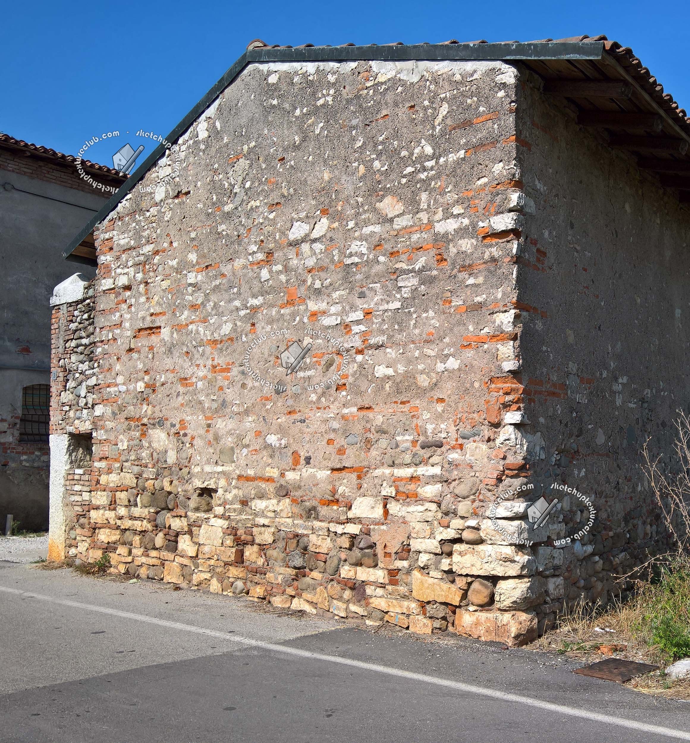 Old damaged wall stone texture seamless 17356