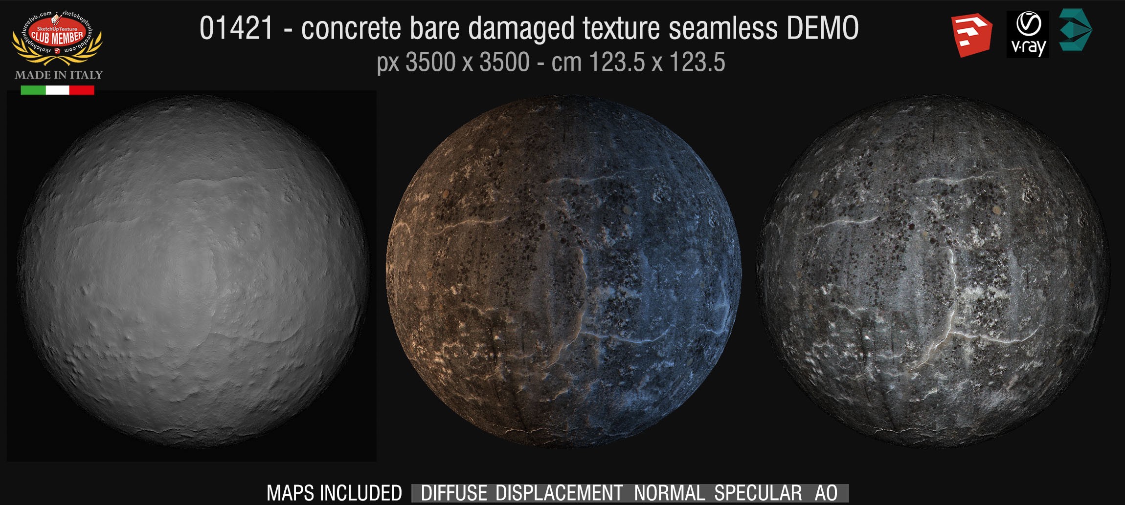 Concrete bare damaged texture seamless 01421