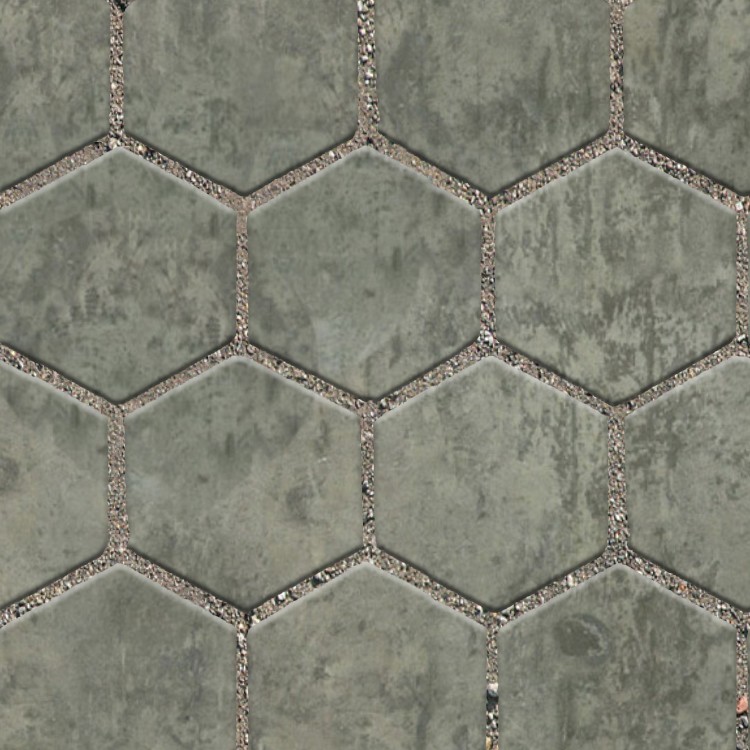 Dirty stone paving outdoor hexagonal texture seamless 06036